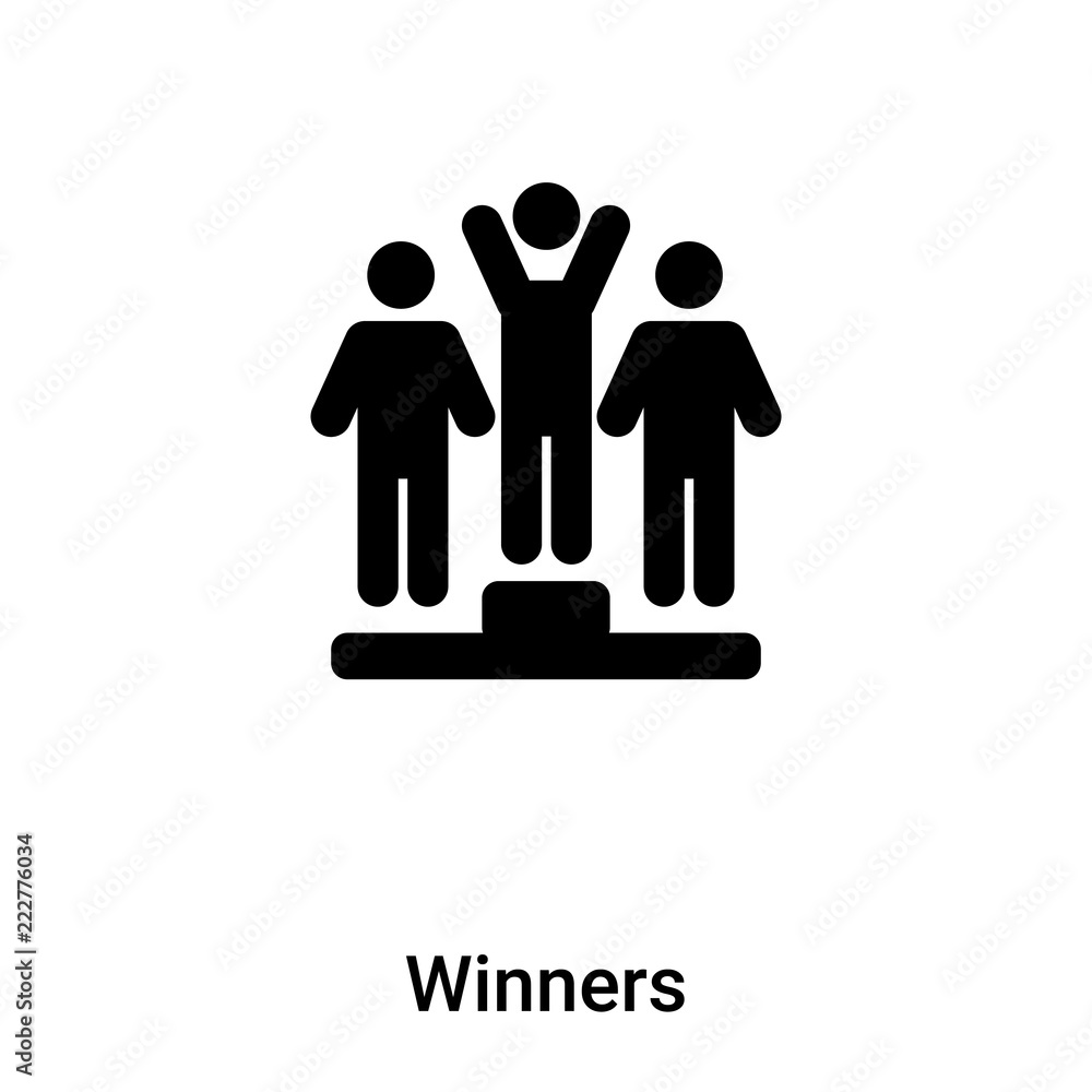 Winners icon vector isolated on white background, logo concept of ...