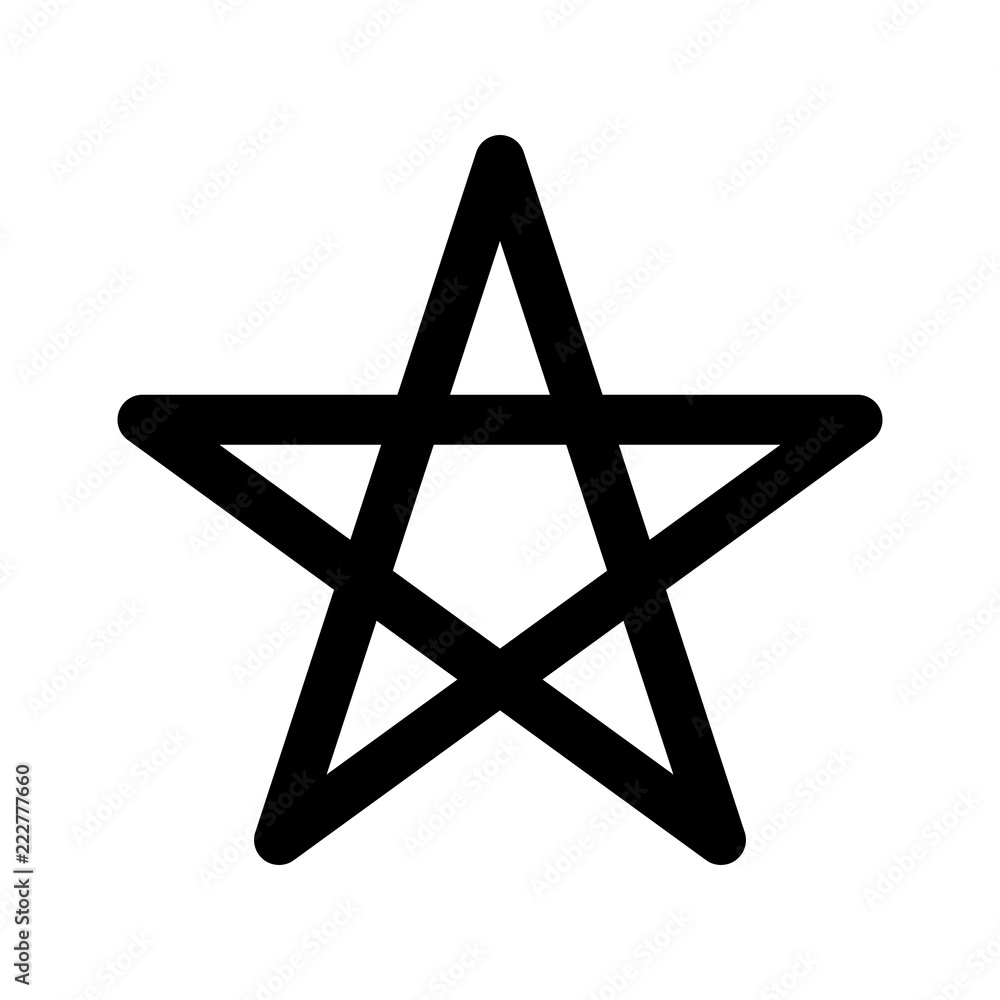 Pentagram sign - five-pointed star. Magical symbol of faith. Simple ...