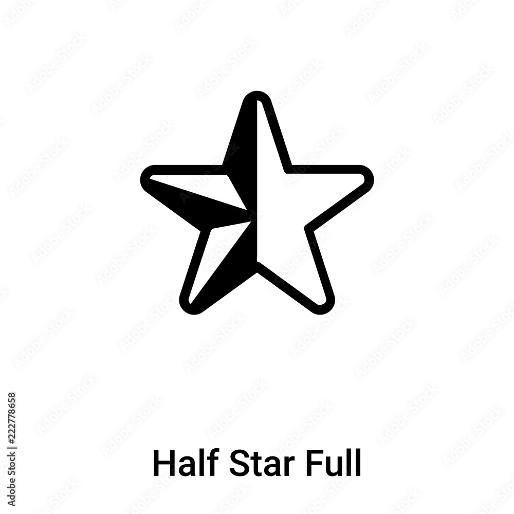 Half Star Full icon vector isolated on white background, logo concept ...