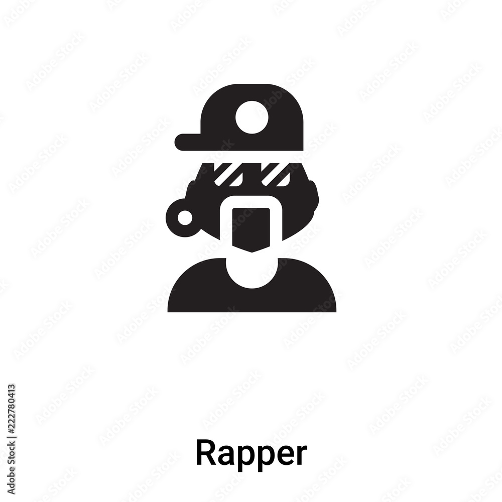 Rapper icon vector isolated on white background, logo concept of Rapper ...