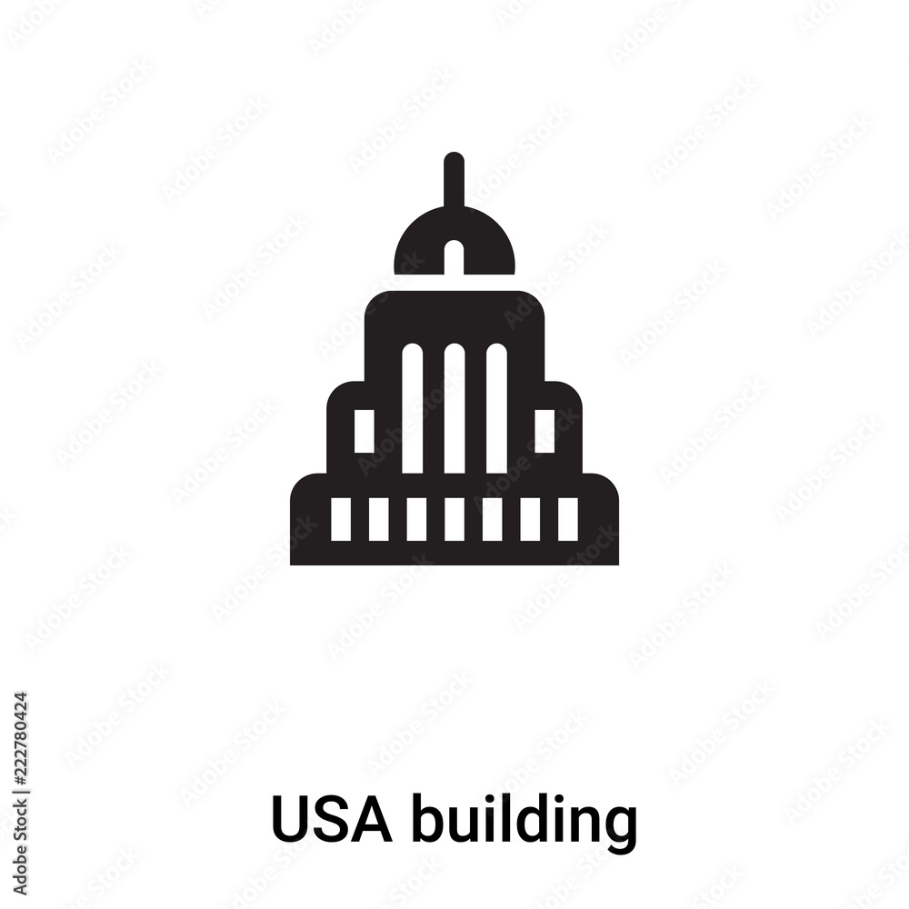 USA building icon vector isolated on white background, logo concept of ...