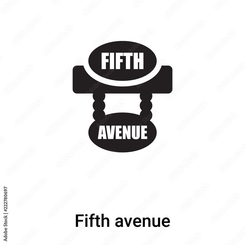 Fifth avenue icon vector isolated on white background, logo concept of ...