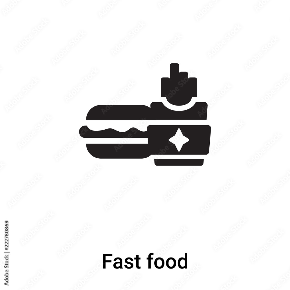 Fast food icon vector isolated on white background, logo concept of ...