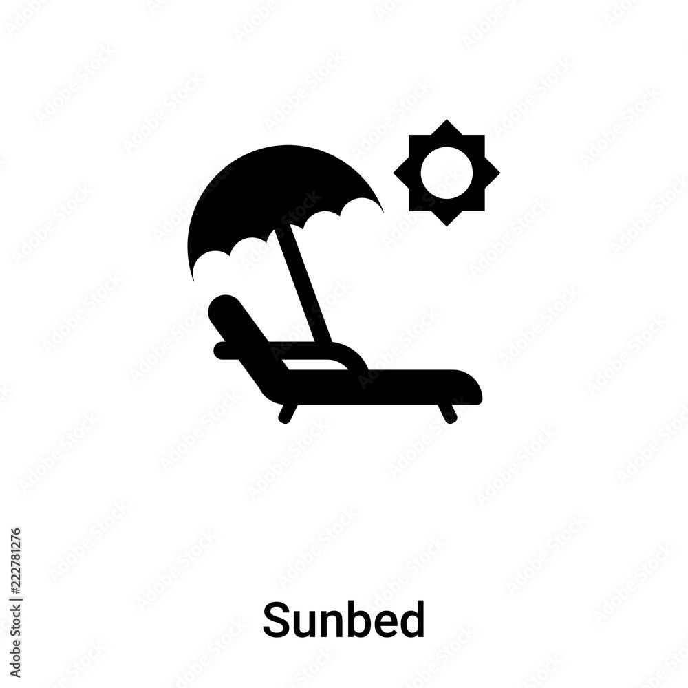 Sunbed icon vector isolated on white background, logo concept of Sunbed ...