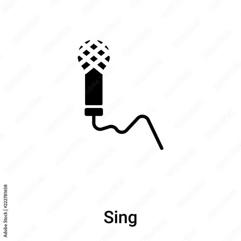 Sing icon vector isolated on white background, logo concept of Sing ...