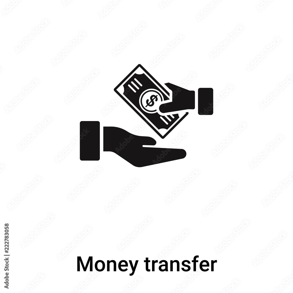 Money transfer icon vector isolated on white background, logo concept ...