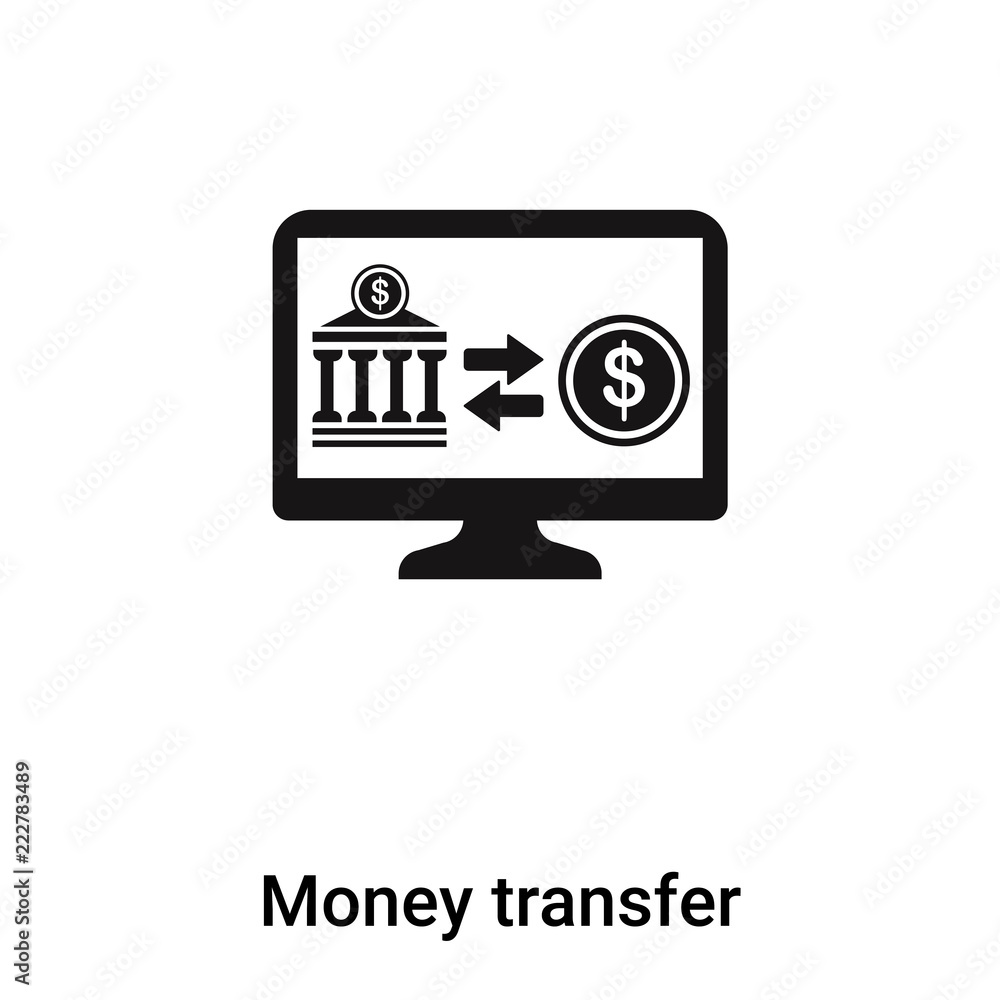 Money transfer icon vector isolated on white background, logo concept ...