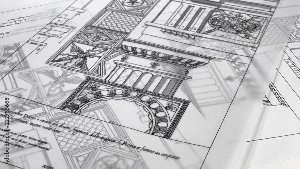 blueprints - drawings of antique architecture - drawings of antique ...