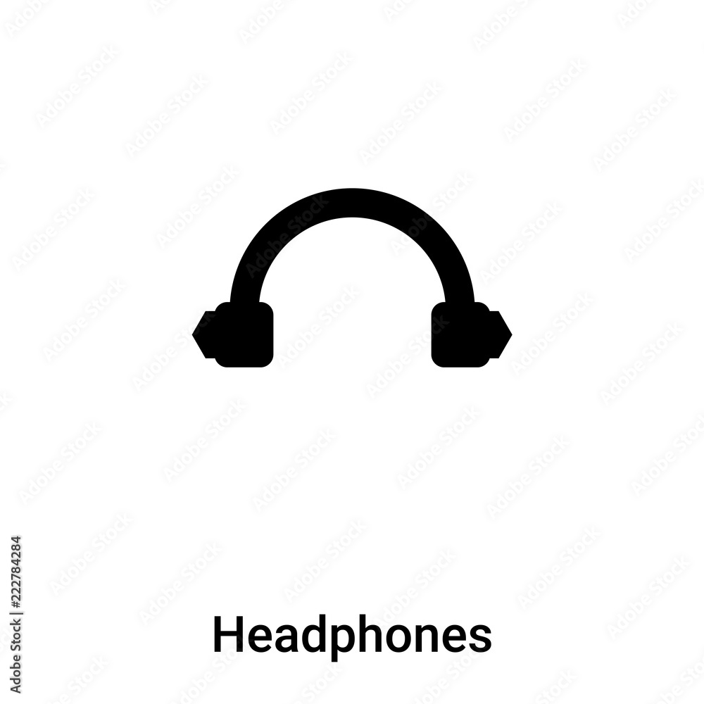 Headphones icon vector isolated on white background, logo concept of ...