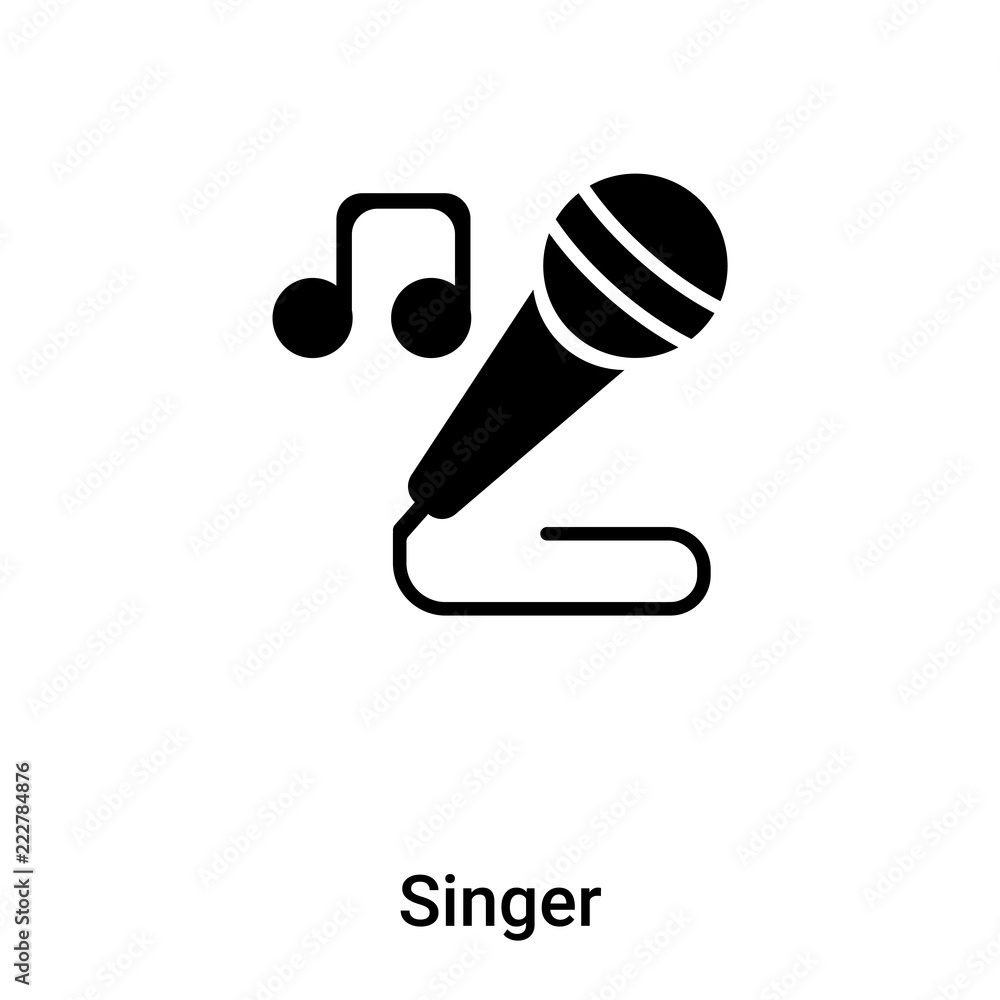 Singer icon vector isolated on white background, logo concept of Singer ...