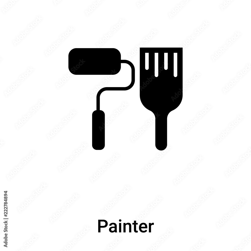 Painter icon vector isolated on white background, logo concept of ...