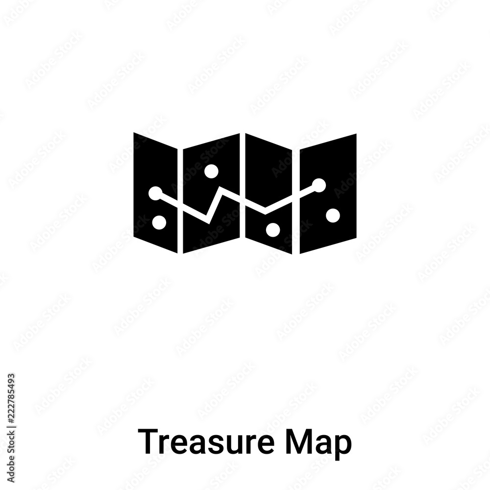Treasure Map icon vector isolated on white background, logo concept of ...