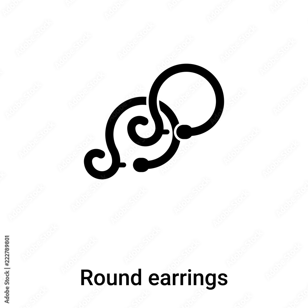 Round earrings icon vector isolated on white background, logo concept ...