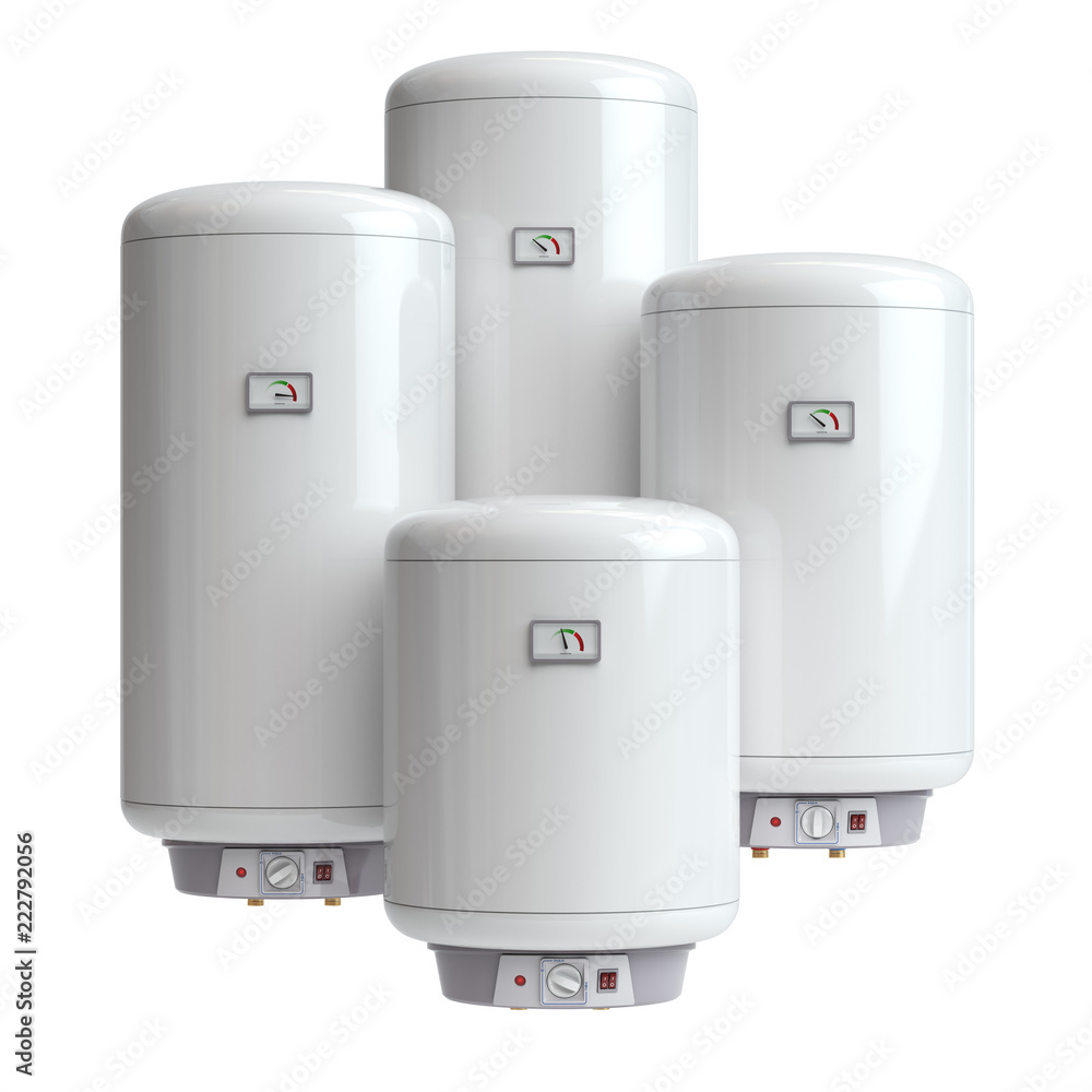 Electric boilers, water heater isolated on white background. Stock ...