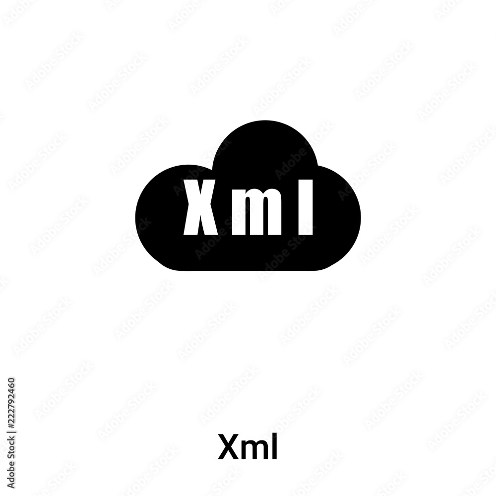 Xml icon vector isolated on white background, logo concept of Xml sign on transparent background ...