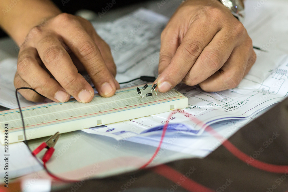 Electronic circuit in stem learning Stock Photo | Adobe Stock