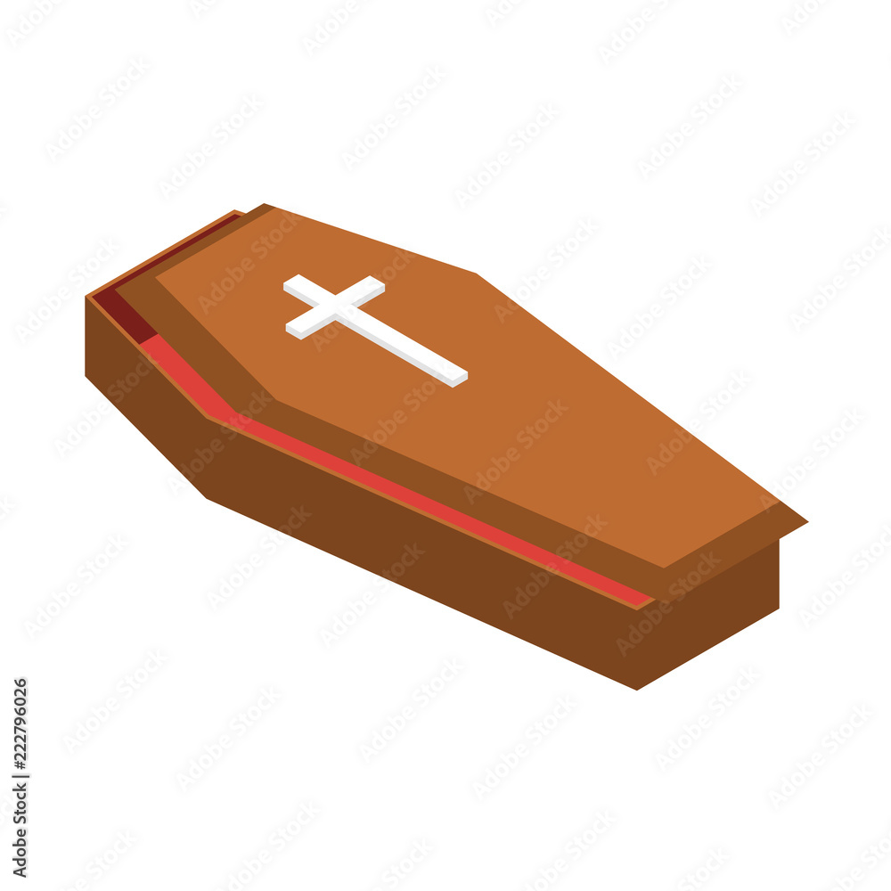 Coffin icon. Isometric of coffin vector icon for web design isolated on ...