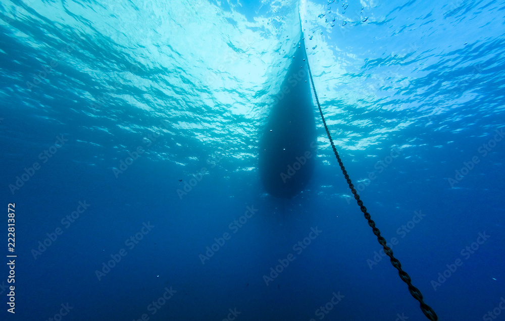 Boat view from underwater Stock Photo | Adobe Stock