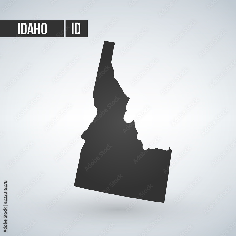 Vector map Idaho. Isolated vector Illustration. Black on White ...