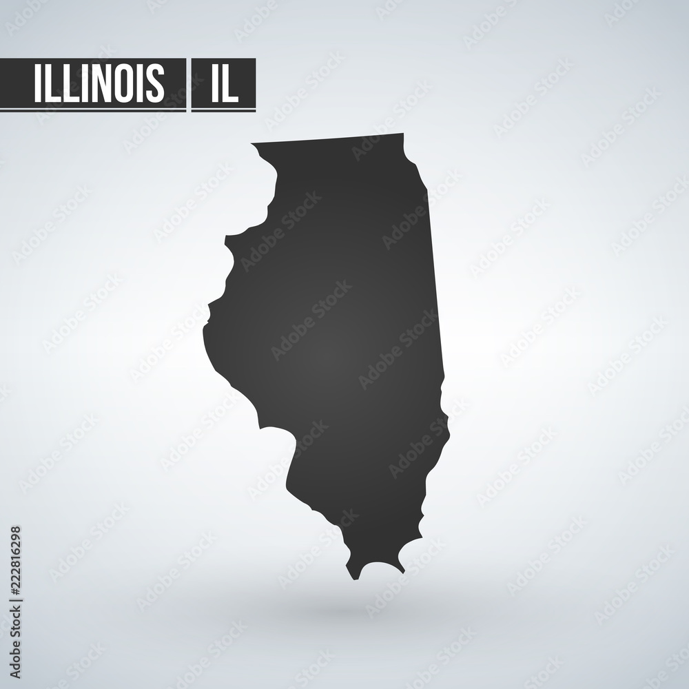 map of the U.S. state of Illinois. vector illustration. Stock Vector ...