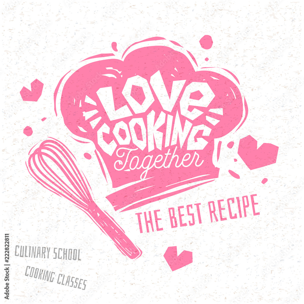 Love cooking together, Cooking school culinary classes logo utensils ...