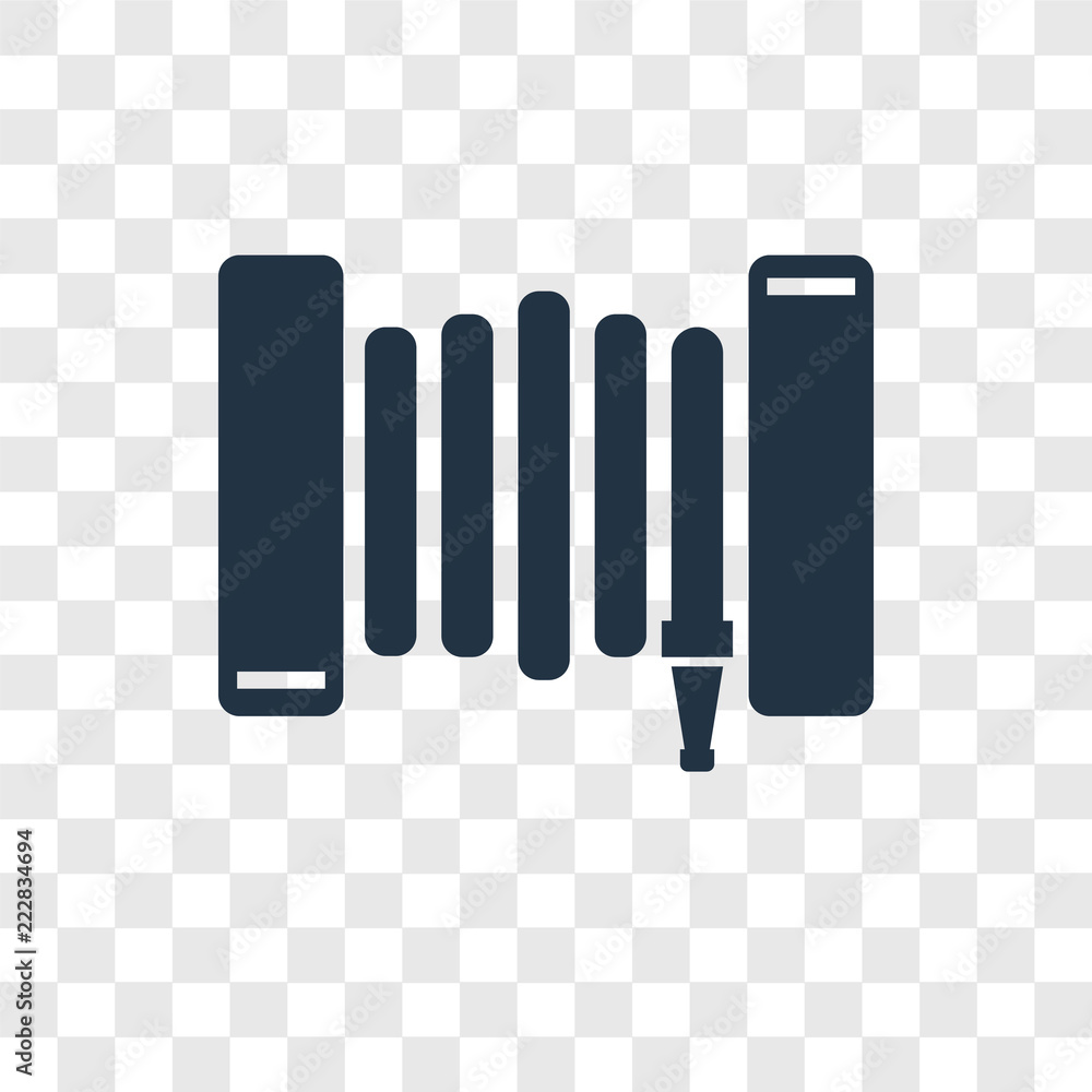 Fire hose vector icon isolated on transparent background, Fire hose ...