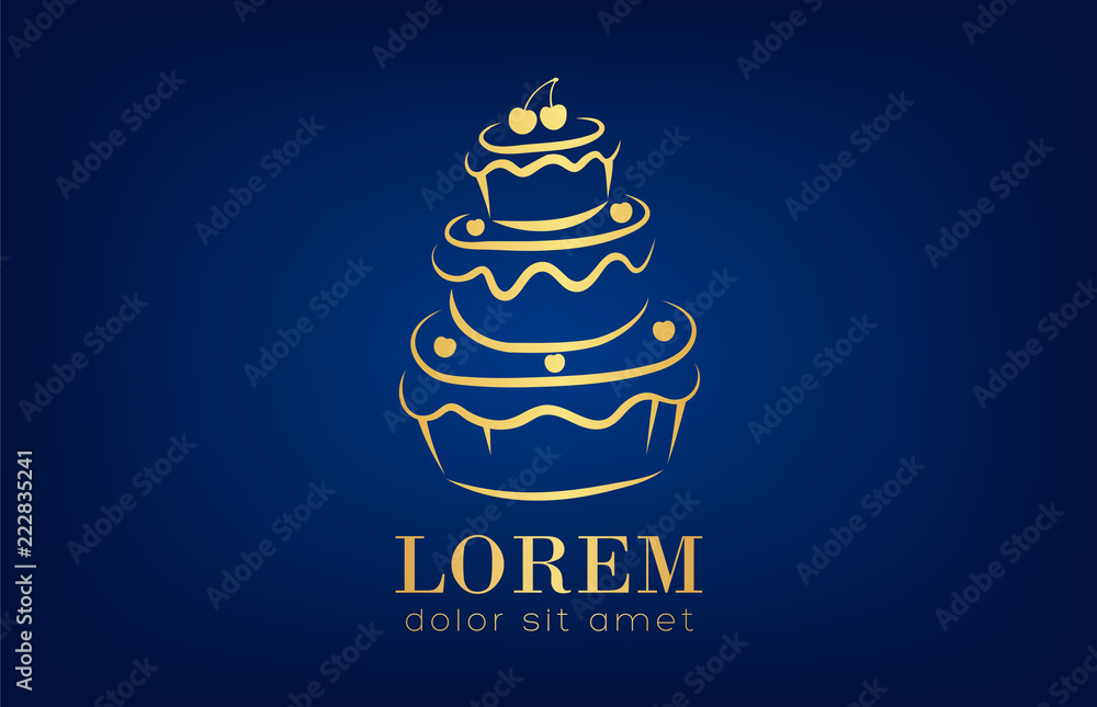 cake logo vector. Logo design. Stock Vector | Adobe Stock