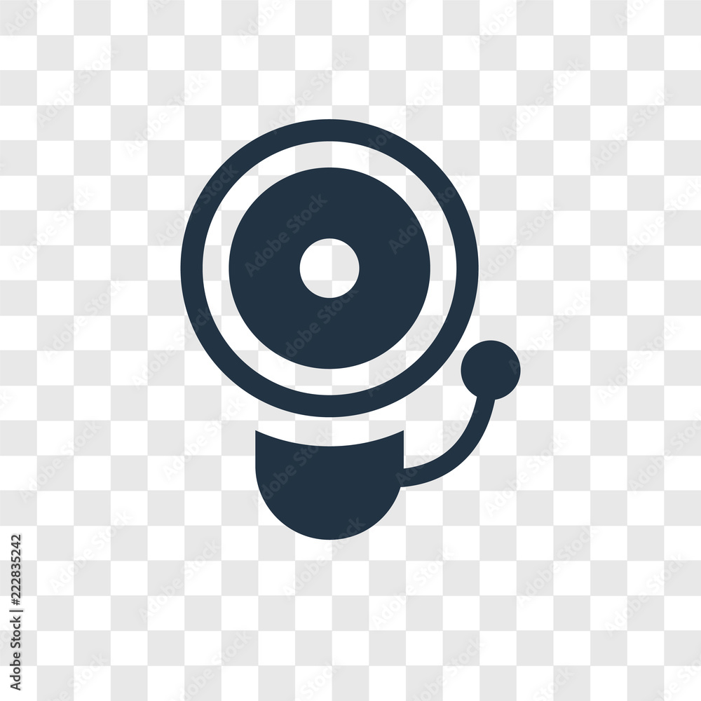 Fire alarm vector icon isolated on transparent background, Fire alarm ...