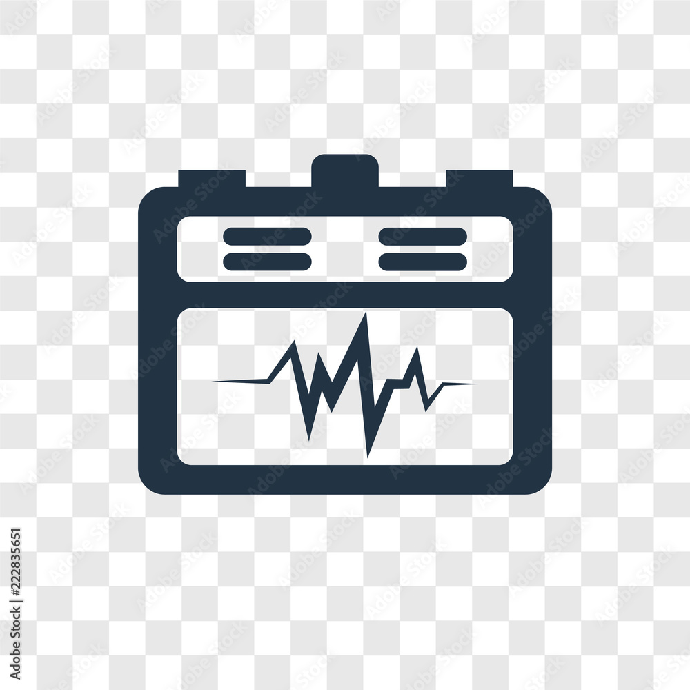 Defibrillator vector icon isolated on transparent background ...