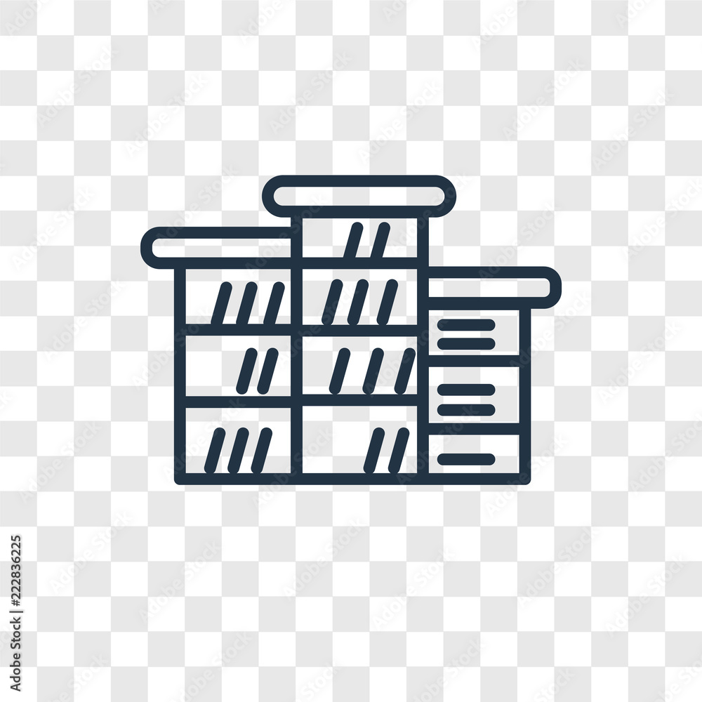 Library vector icon isolated on transparent background, Library logo ...