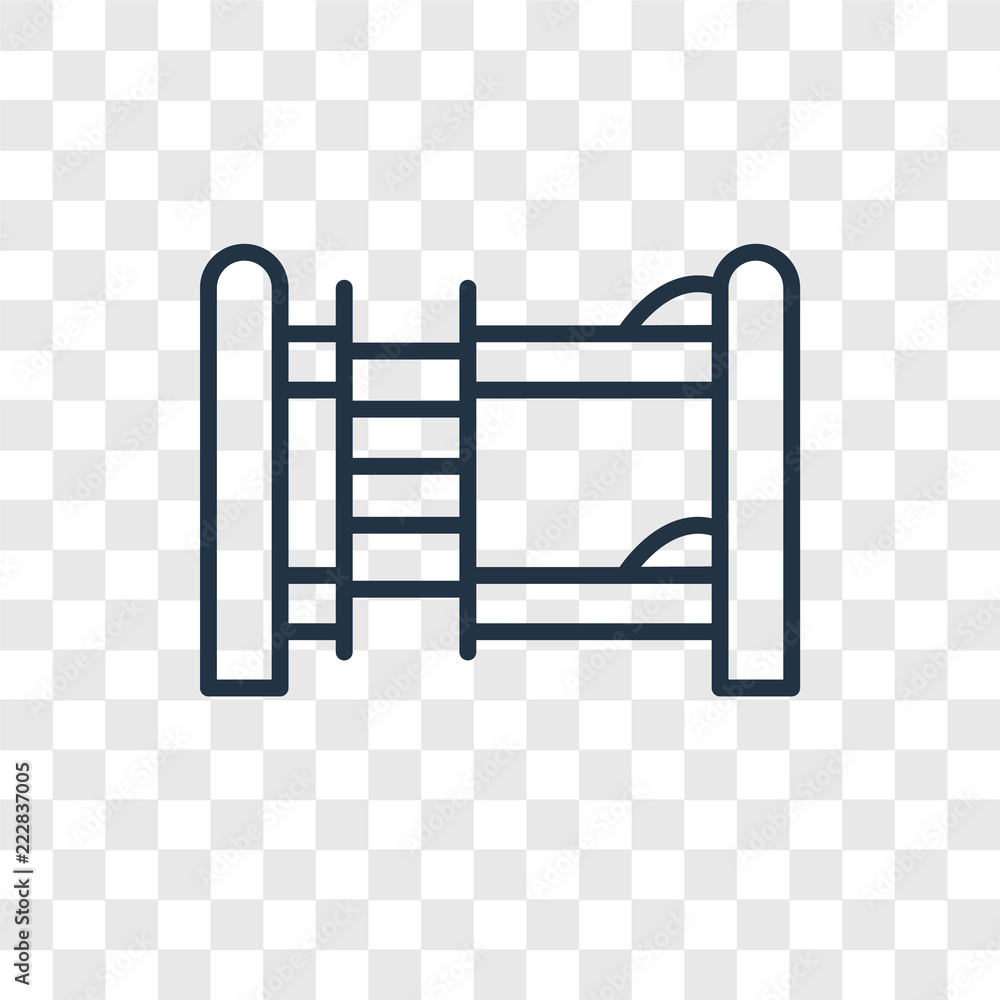 Bunk bed vector icon isolated on transparent background, Bunk bed logo ...