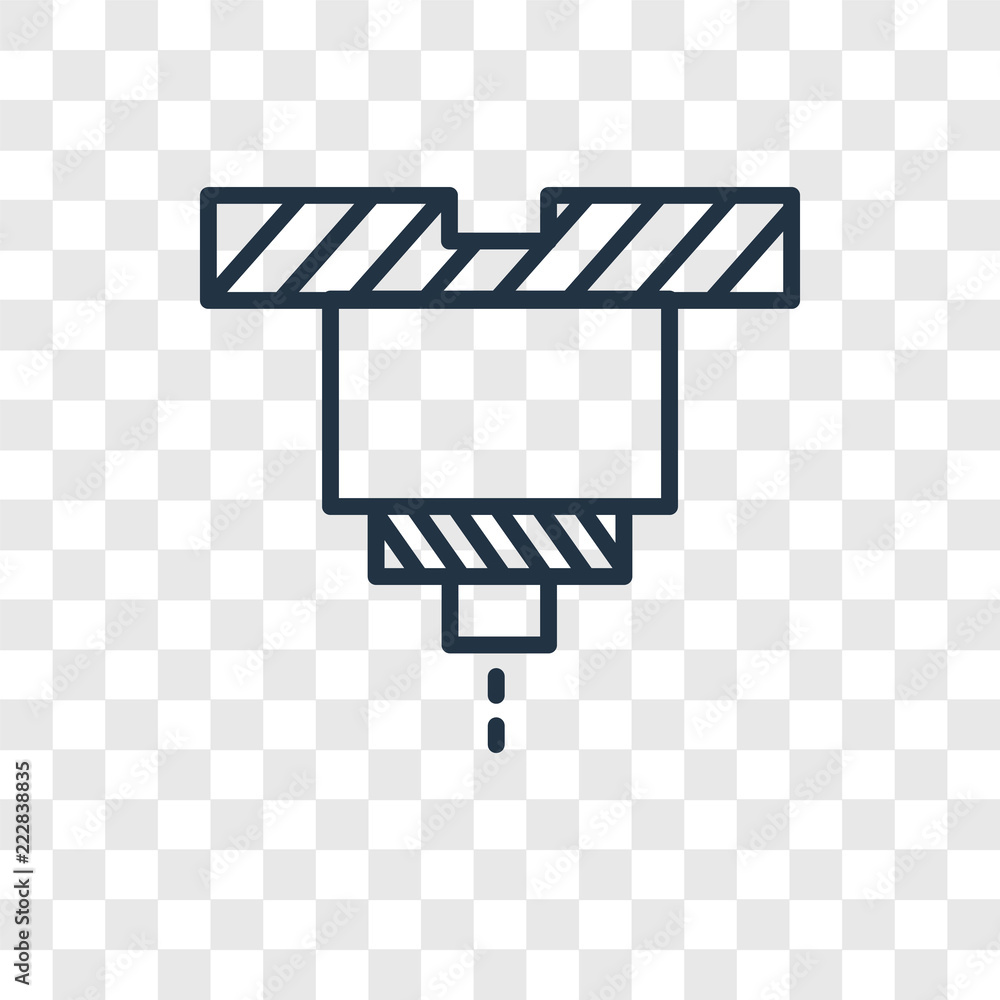Printer vector icon isolated on transparent background, Printer logo ...