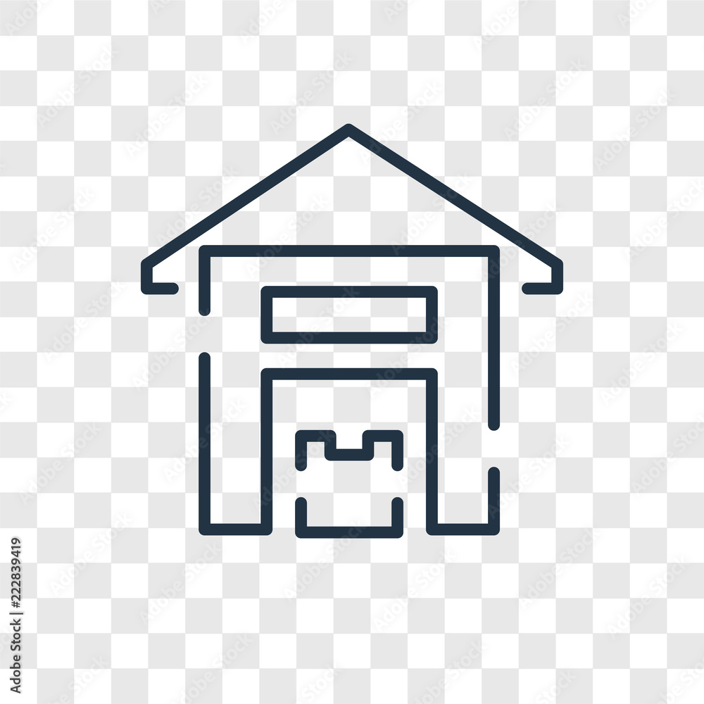 Warehouse vector icon isolated on transparent background, Warehouse ...