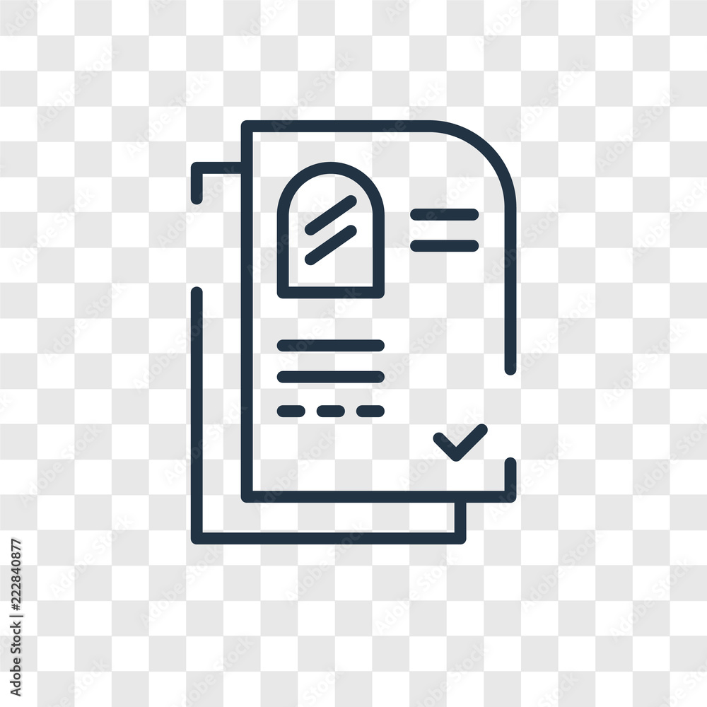 Curriculum vector icon isolated on transparent background, Curriculum ...