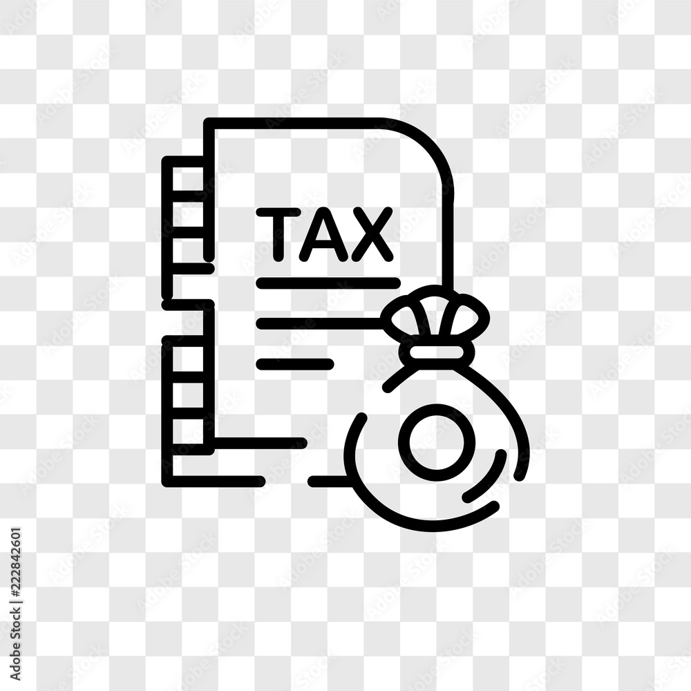 Taxes vector icon isolated on transparent background, Taxes logo design ...