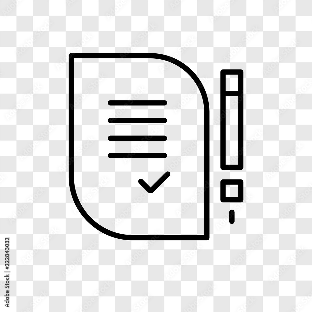Checklist vector icon isolated on transparent background, Checklist ...