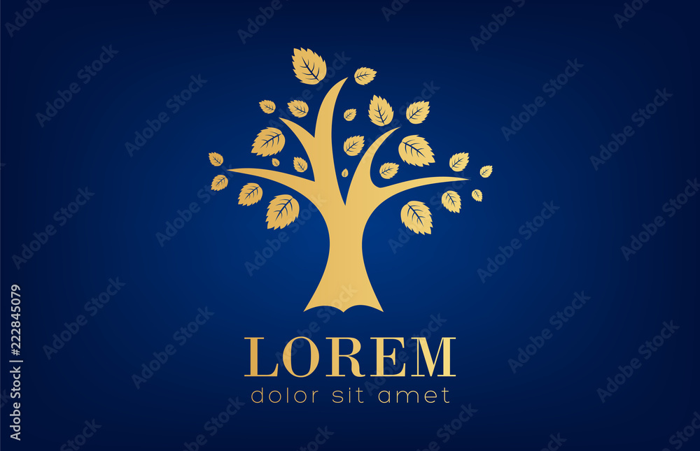 gold tree logo vector Stock Vector | Adobe Stock