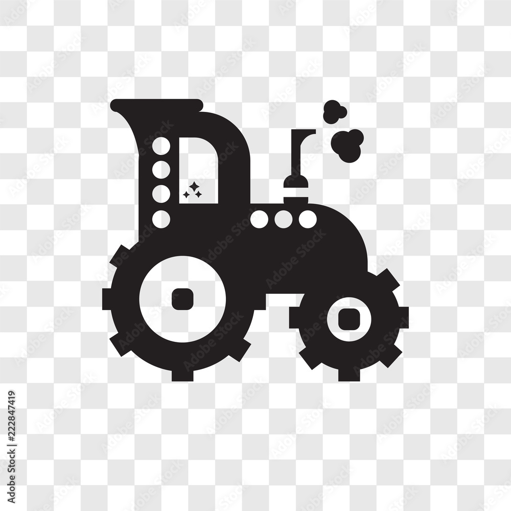 Tractor vector icon isolated on transparent background, Tractor logo ...