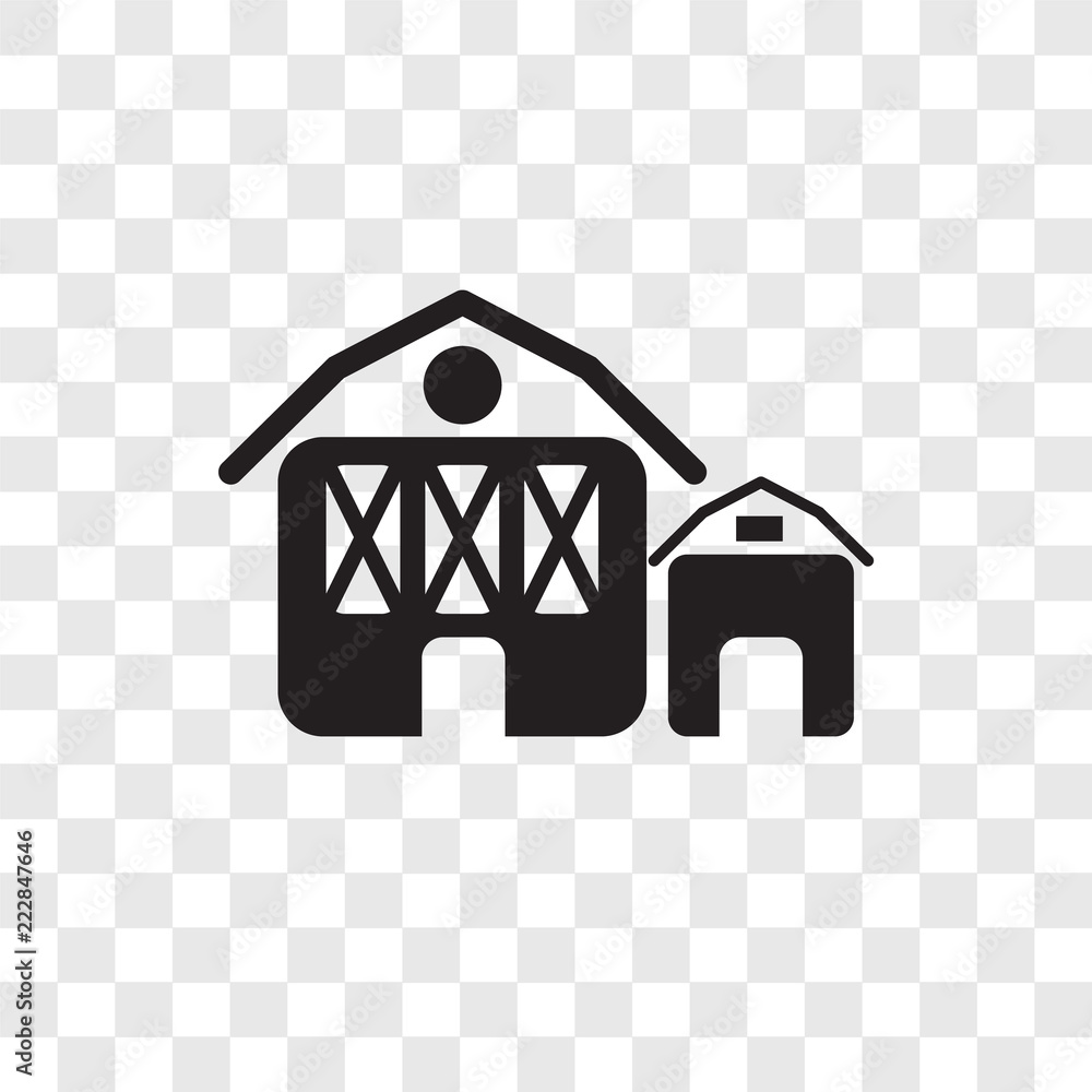 Barn vector icon isolated on transparent background, Barn logo design ...