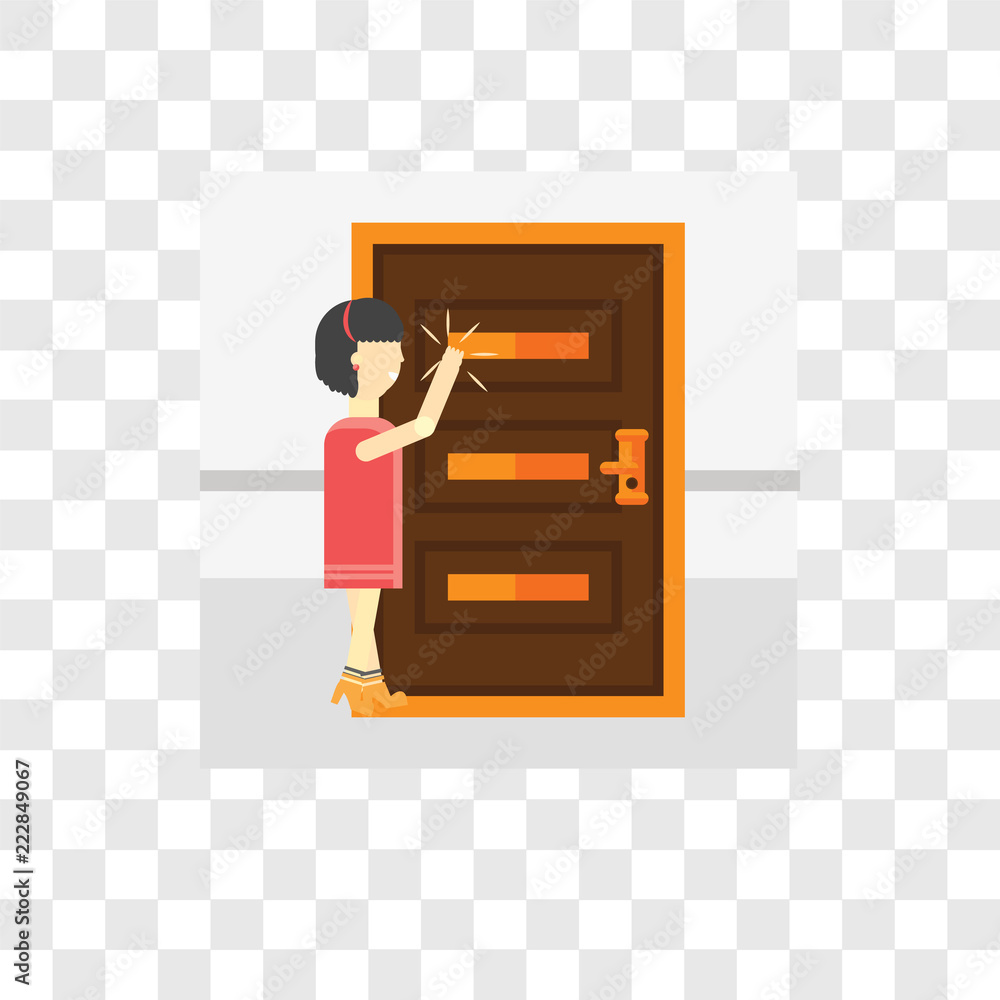 Knocking vector icon isolated on transparent background, Knocking logo ...