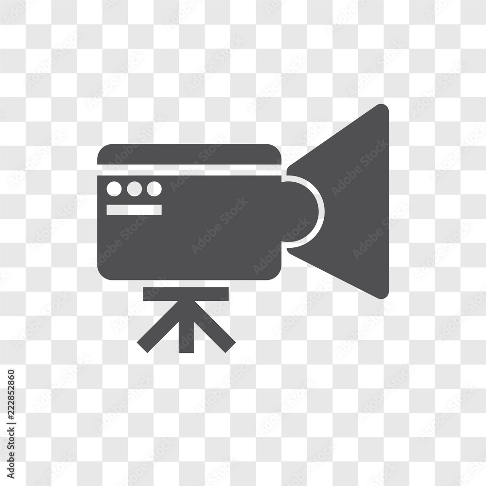 Video camera vector icon isolated on transparent background, Video ...