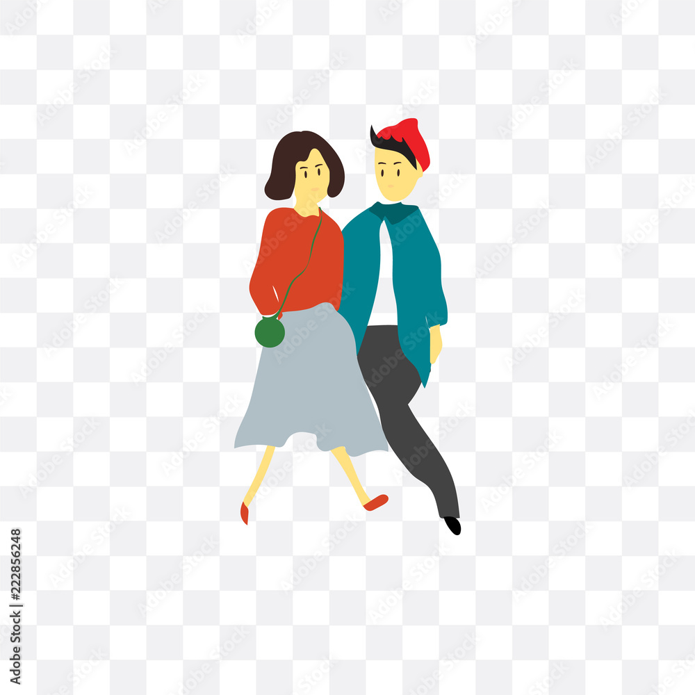 young couple icon isolated on transparent background. Simple and ...
