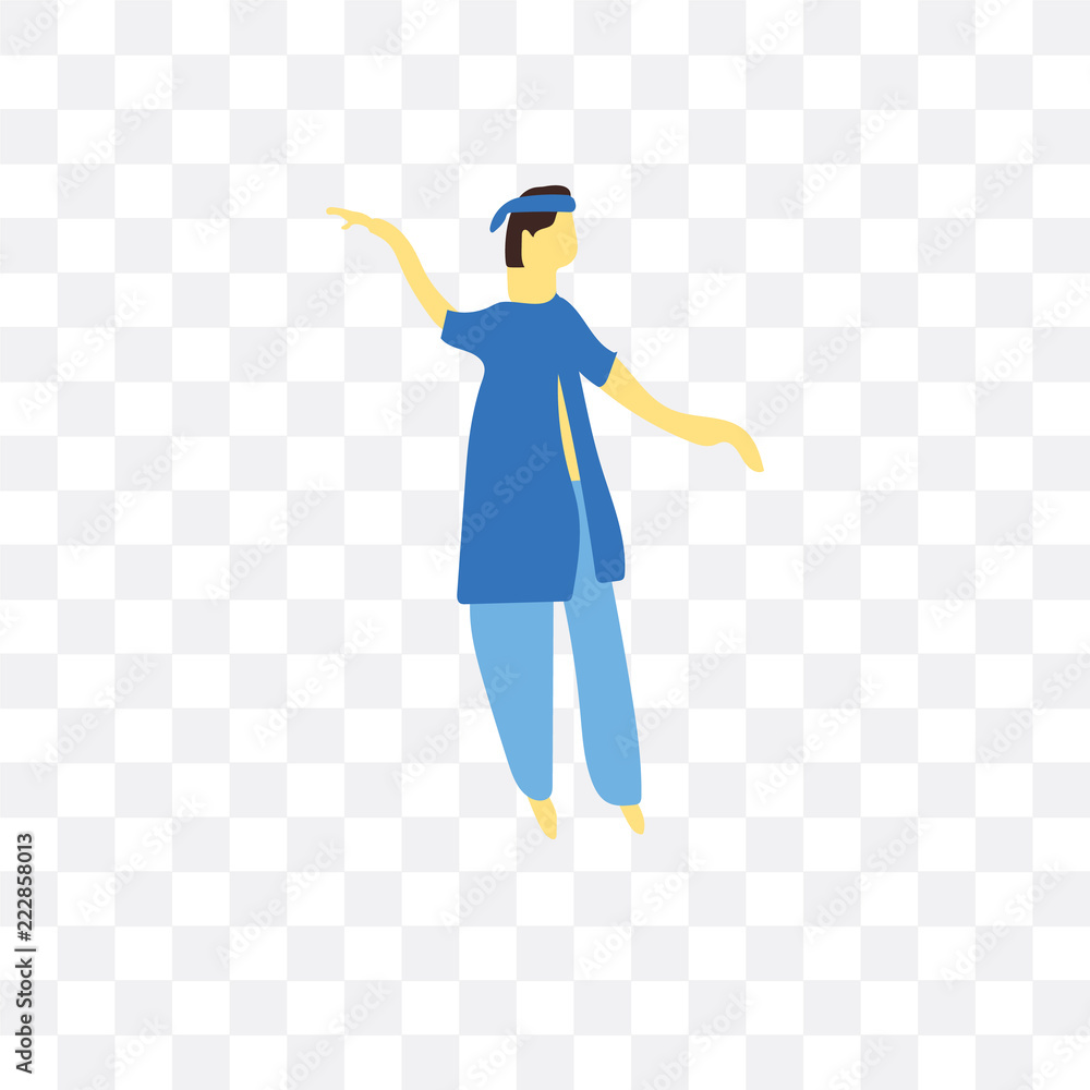 indian boy dancing icon isolated on transparent background. Simple and ...