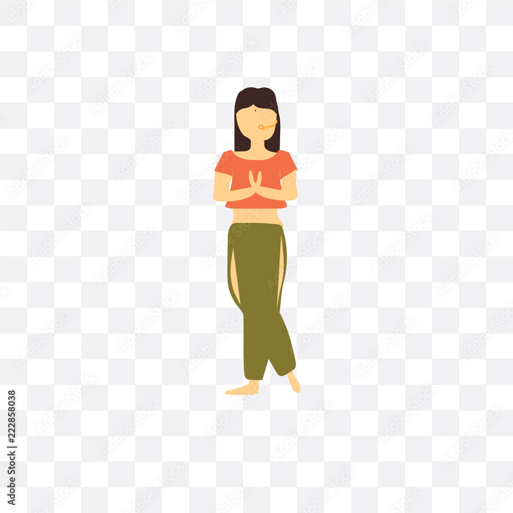 beautiful girl dancing icon isolated on transparent background. Simple ...