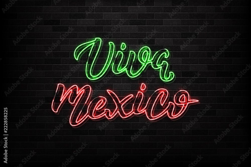 Vector realistic isolated neon sign of Viva Mexico logo for decoration ...