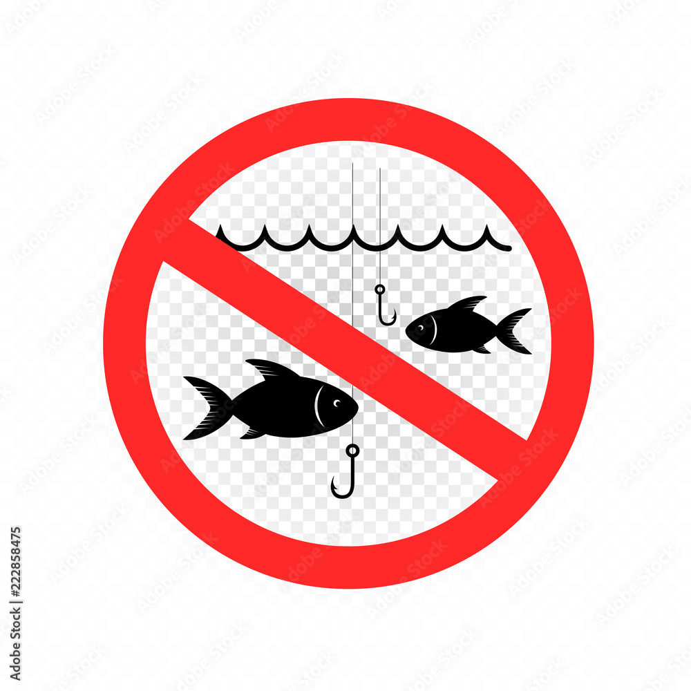 No Fishing Sign Vector