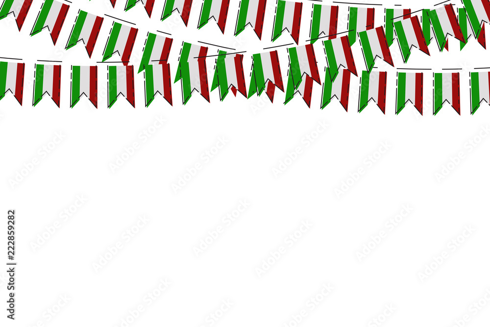 Vector realistic isolated party flags for Independence Day in Mexico ...