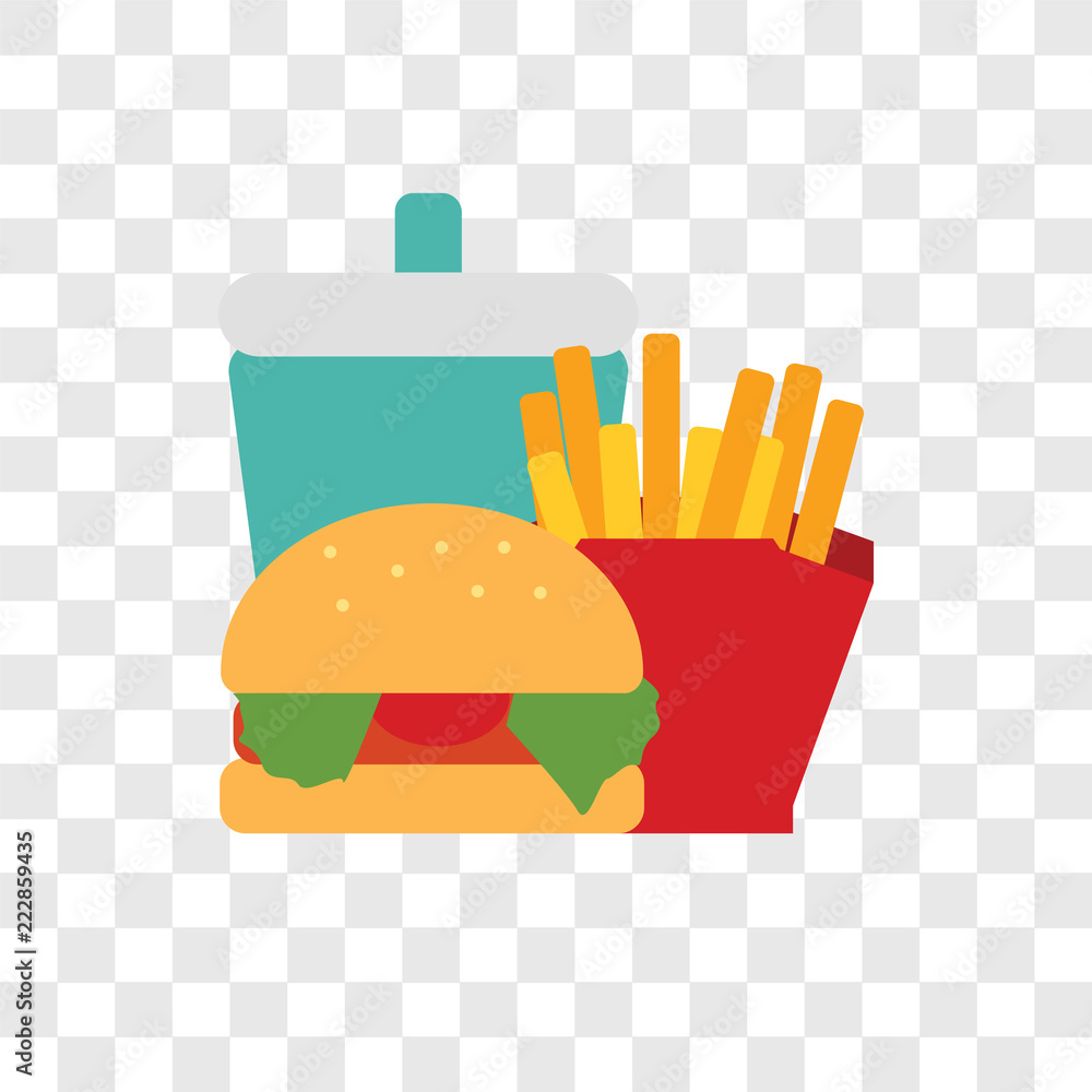 Fast food vector icon isolated on transparent background, Fast food ...