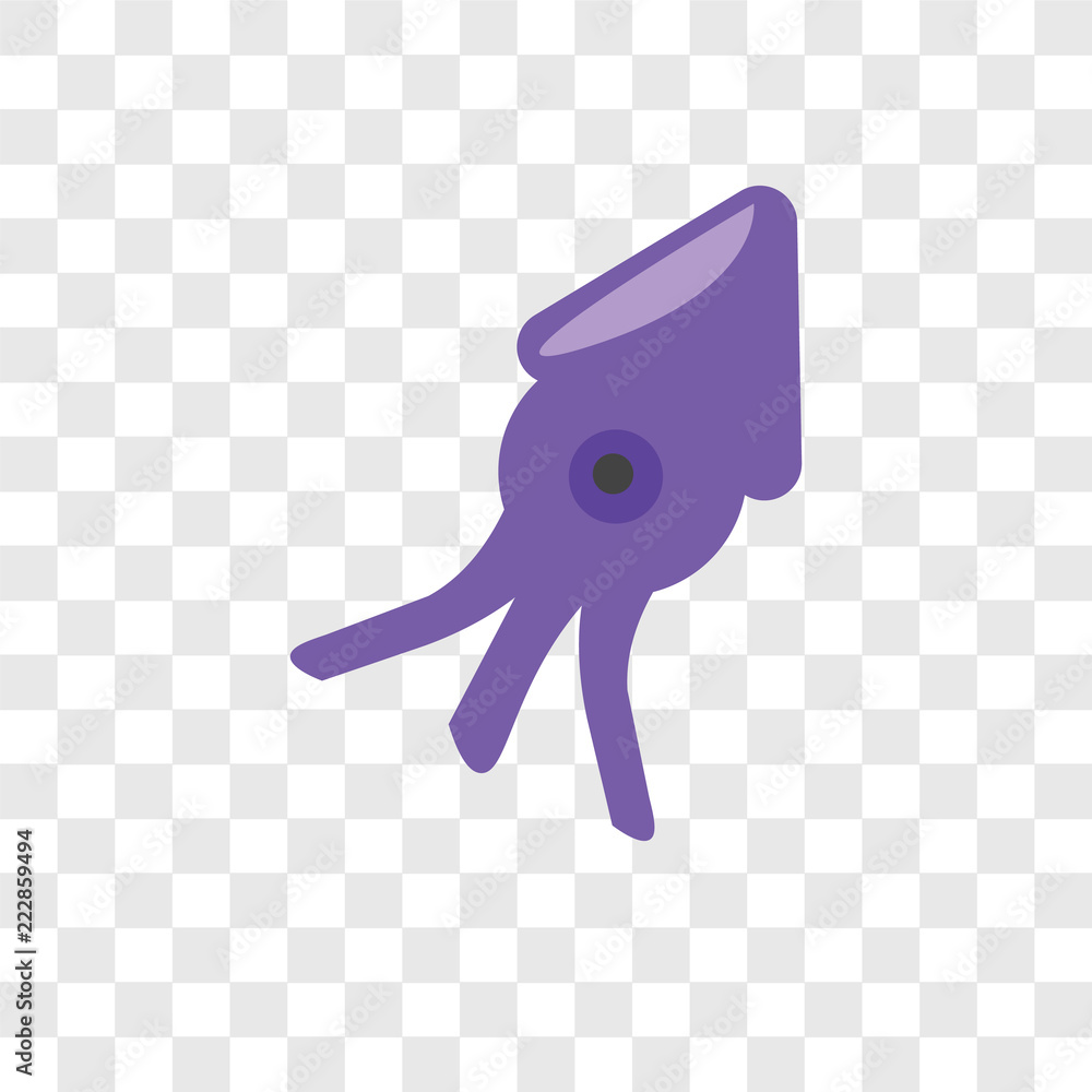 Squid vector icon isolated on transparent background, Squid logo design ...