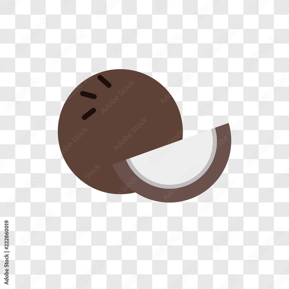 Coconut vector icon isolated on transparent background, Coconut logo ...